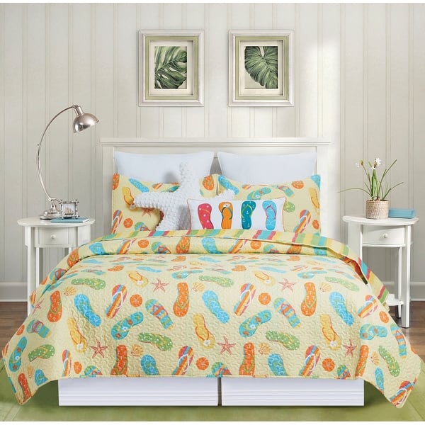 Sunny Splash Flip Flop Beach Quilt Set - On Sale - Bed Bath & Beyond ...