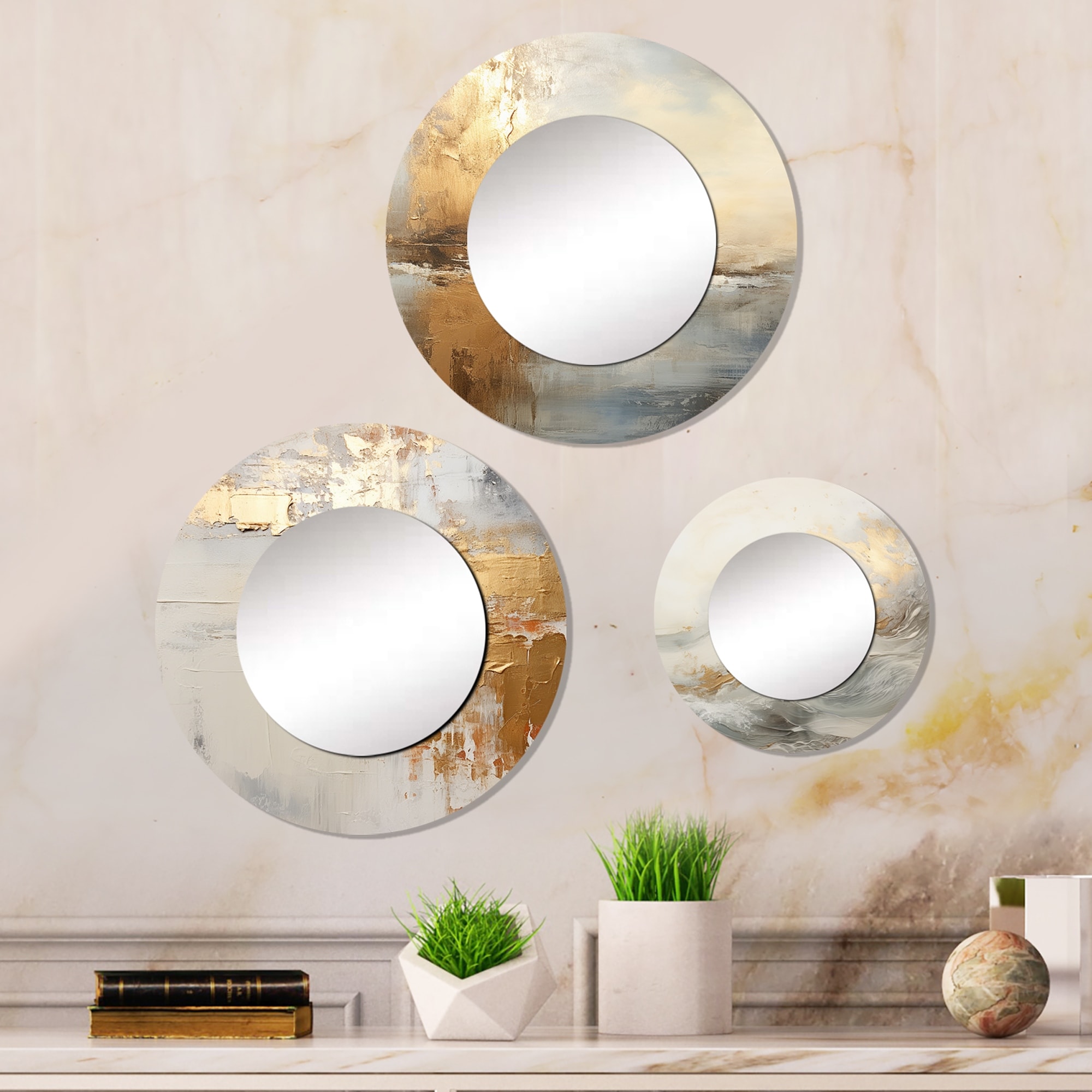 Artistic Weavers Eustace Industrial Metal Round Mirror - 32"H x 32"W ...