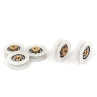Round Groove Nylon Pulley Wheels Roller 5 Pcs for 5mm Rope - White ...