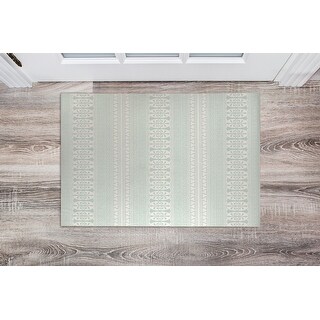 APHRODITE STRIPE GREEN Doormat By Becky Bailey - Bed Bath & Beyond ...