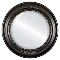 Newport Framed Round Mirror in Rubbed Bronze - Antique Bronze - Bed ...