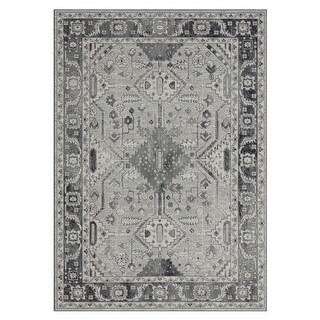 8' X 10' Gray Medallion Area Rug - 3'6" - Bed Bath & Beyond - 39635418
