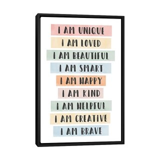 iCanvas "Pastel Positive Affirmations" by Tiny Treasure Prints Framed ...