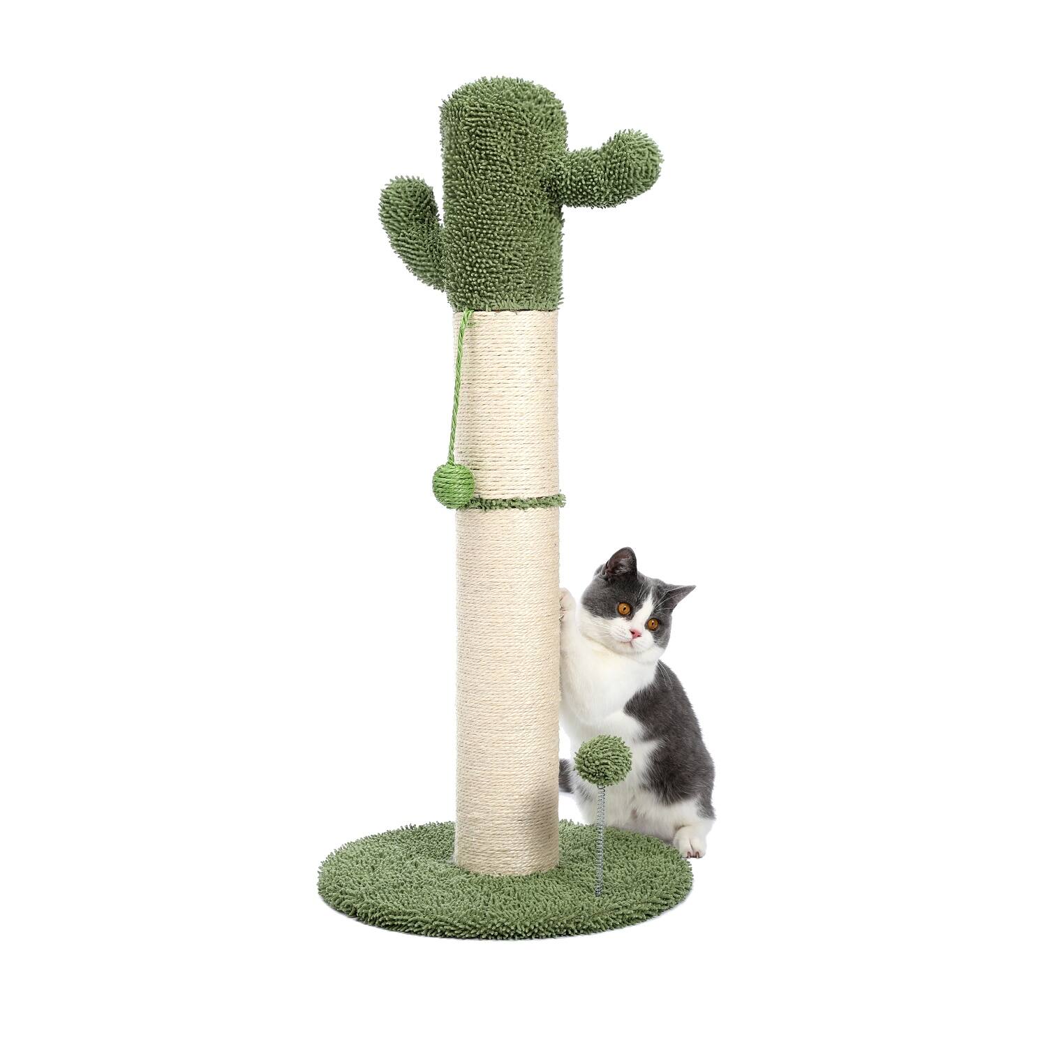 Large Cactus Cat Scratching Post with Natural Sisal Ropes, Cat ...