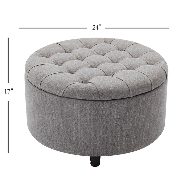 Kotter Home Round Tufted Storage Ottoman - Bed Bath & Beyond - 31319336