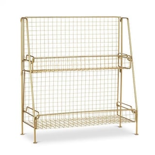 Gold With Two Shelves Storage Rack - Bed Bath & Beyond - 40117202