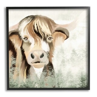 Stupell Highland Cattle Nature Trees Collage Framed Giclee Art by ...