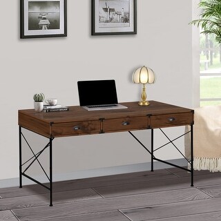 Saint Birch Bombay Walnut 59-inch Writing Desk with 3 Drawers - Bed ...