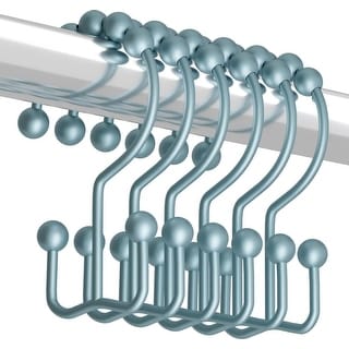 Rust-proof Metal Double Sliding Shower Hooks for Bathroom Shower Rods ...