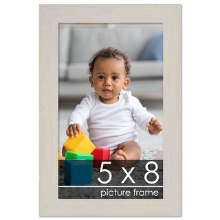 5x8 Traditional White Washed Complete Wood Picture Frame with UV ...