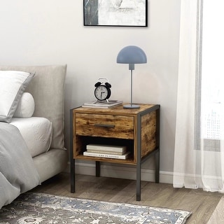Nightstands Set of 2, Bedside Tables End Table with Pull-Out Drawer ...