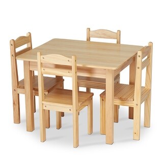 Kinsuite Children's Wooden Table, Multi-Functional Pine Wood Activity ...