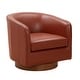Tito Top Grain Leather Wood Base Swivel Chair by Greyson Living - Bed ...