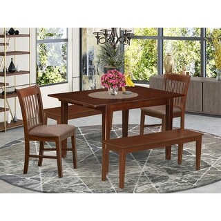 East West Furniture Dining Set Includes a Rectangle Dining Room Table and 2 Kitchen Chairs with ...