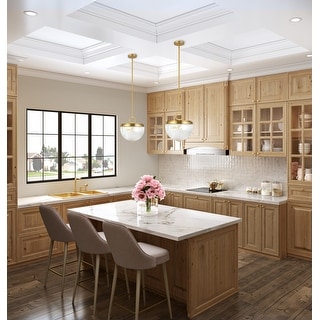 Artcraft Myla - 2-Light Pendant - Vintage Brass with Clear Ribbed ...