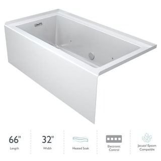 Jacuzzi Linea 66" Three Wall Alcove Acrylic Soaking Tub with Left - Bed ...