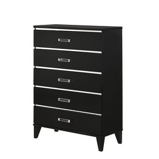 5 Drawers Chest in Black Finish - Bed Bath & Beyond - 35374248