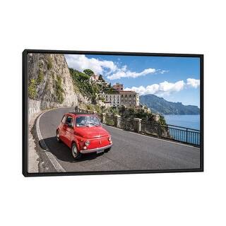 iCanvas "Red Fiat Cinquecento Fiat 500 Along The Amalfi Coast With The ...