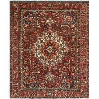 Fine Vintage Bakhtiari Monty Rust/Eggplant Rug - 9'10" x 12'7" - Bed ...