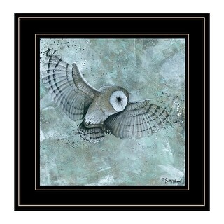 Simplicity Blue Gray Owl Black Framed Print Wall Art - Bed Bath ...