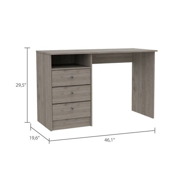 Providence 3-Drawer Writing Desk with Open Compartment Light Gray - Bed ...