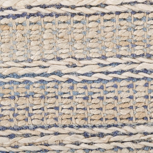 Blue and Cream Braided Jute Area Rug - Bed Bath & Beyond - 34990247
