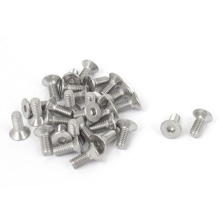 M4 x 10mm 304 Stainless Steel Hex Socket Countersunk Flat Head Screw Bolts 30PCS - Silver Tone ...