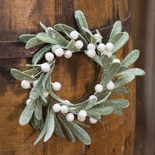 Glittered Mistletoe Candle Ring 9" - 1.75"H x 7"W x 7"L - Bed Bath ...