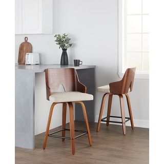 Carson Carrington Adrianna 24" Fixed-Height Counter Stool with Bent ...