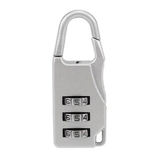 3 Digit Combination Padlock, 3mm Shackle Dia Code Dial Locks Silver ...