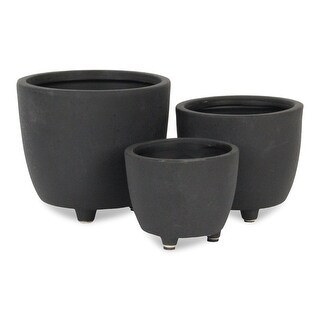 Parlo Raised Textured Round Ceramic Pot - Dark Gray - Bed Bath & Beyond ...