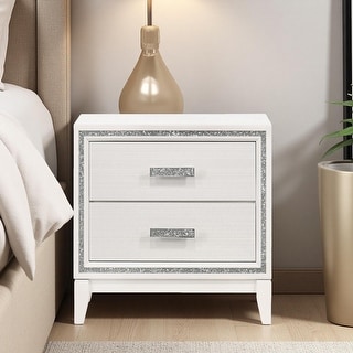 28.5" Particle Board and Rubber Wood Nightstand with 2 English Dovetail ...