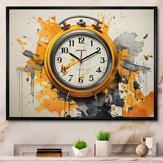 Designart "Clock Minimalist Splendor II" Fashion Framed Wall Art Living ...