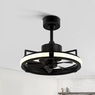 20-IN Black LED Ceiling Fan with Light and Remote(5 blade) - Bed Bath ...