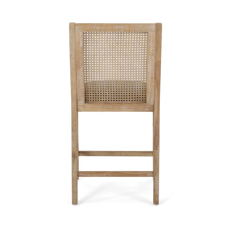 Christopher Knight Home Cataldo Fabric Upholstered Wood and Cane 25.5 ...