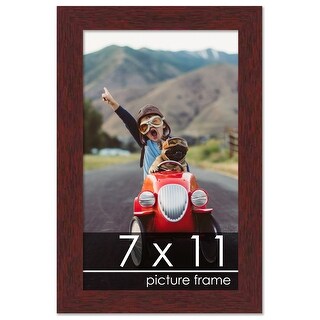 7x11 Traditional Walnut Complete Wood Picture Frame with UV Acrylic ...