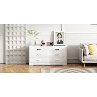 Modern Simple 6 Drawers Dresser Storage Cabinet,Sturdy Frame,Versatile ...