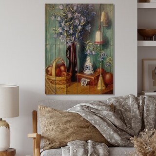 Designart 'Still Life Fruit And Flowers Collection' Cabin & Lodge Wood ...