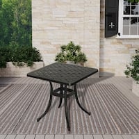 Clihome 21" Cast Aluminum Patio Side Table in Bronze - Bed Bath ...