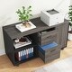 70.8 Inch L-shaped Computer Desk with Reversible File Drawer Cabinet ...