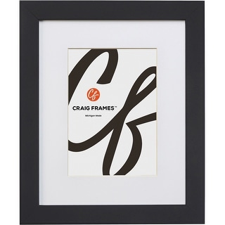 Craig Frames Essentials, Black Picture Frame with White Mat Opening ...