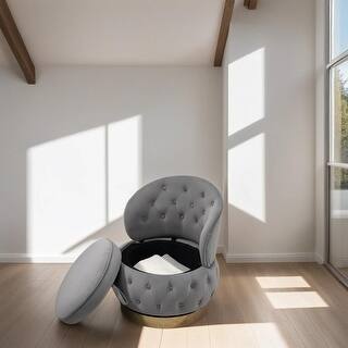 360 Degree Swivel Cuddle Barrel Accent Storage Chairs, Round Armchairs ...