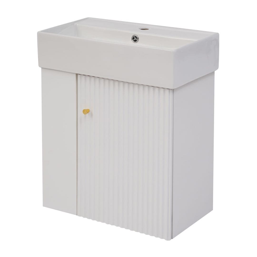 21.6inch Modern Floating Bathroom Vanity with Ceramic Basin - Perfect ...