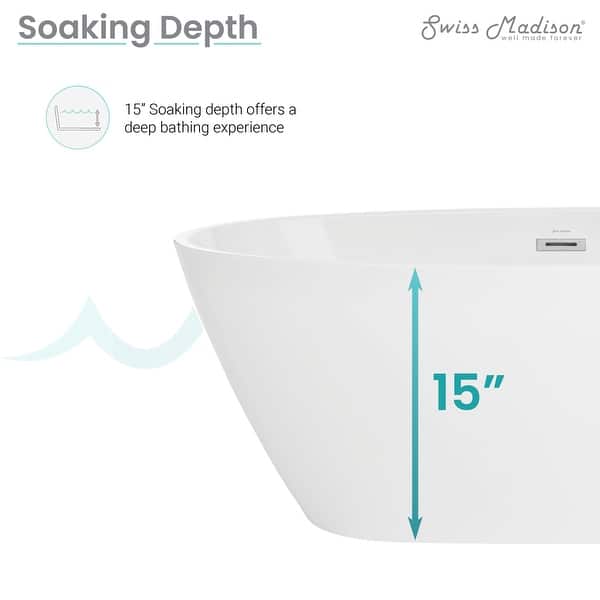 Swiss Madison SM-FB560 Manoir 60" Free Standing Acrylic Soaking Tub ...