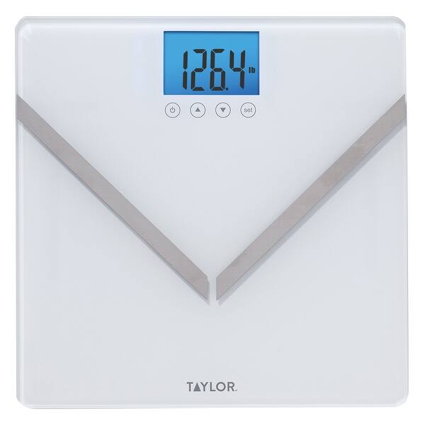 Taylor Digital Glass Bathroom Scale, White - Bed Bath & Beyond - 38986605
