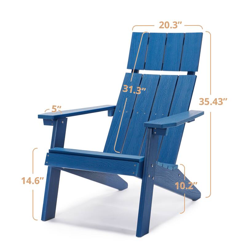 Lue Bona Outdoor Traditional Curve Back Plastic Adirondack Chair Patio