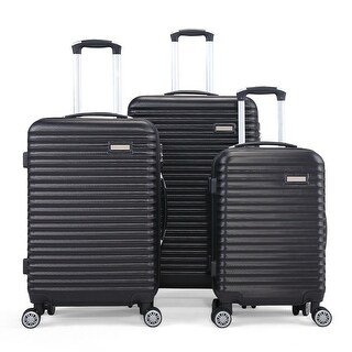 Black Storage Trunks Suitcase Set 3 Piece Luggage Trolley Case Set ...