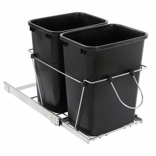 Sliding Double Trash Bins 35 Quart Black - Bed Bath & Beyond - 40460526