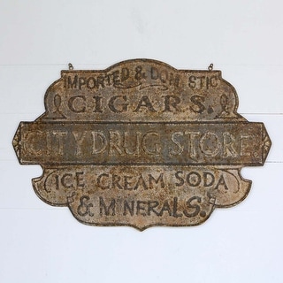 Embossed Metal Drug Store Sign - 39.25"L x 0.25"W x 26"H - Bed Bath ...