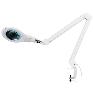 LED Magnifying Glass Desk Lamp with Swivel Arm - Each arm length: 16 ...